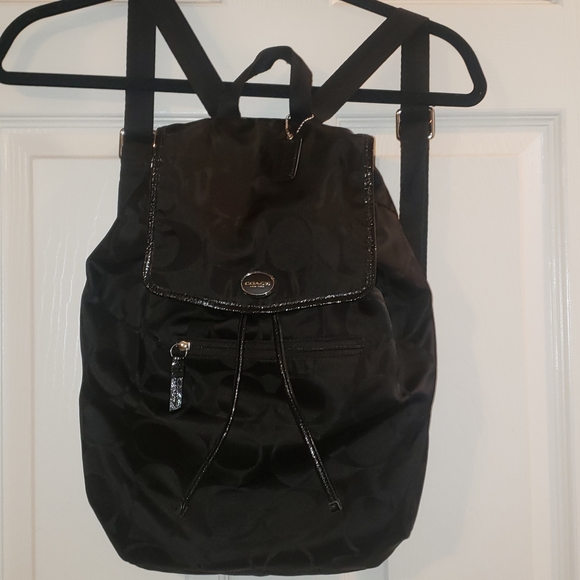 Coach | Bags | Coach Signature Drawstring Backpack | Poshmark